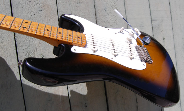 1988 Fender Vintage ’57 reissue Stratocaster top and side view – Joe ...